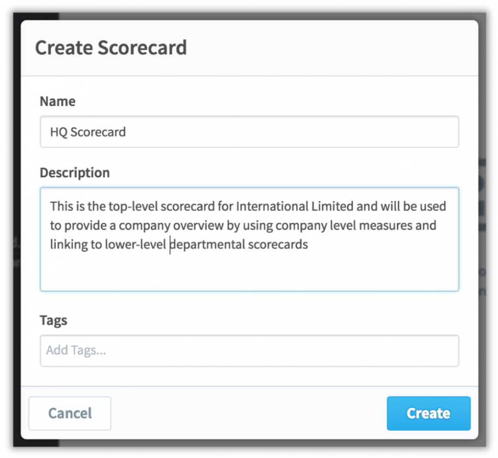 Adding a Scorecard - Intrafocus
