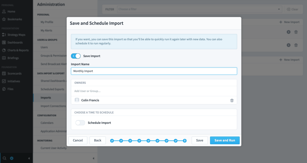 Importing actual values - Intrafocus