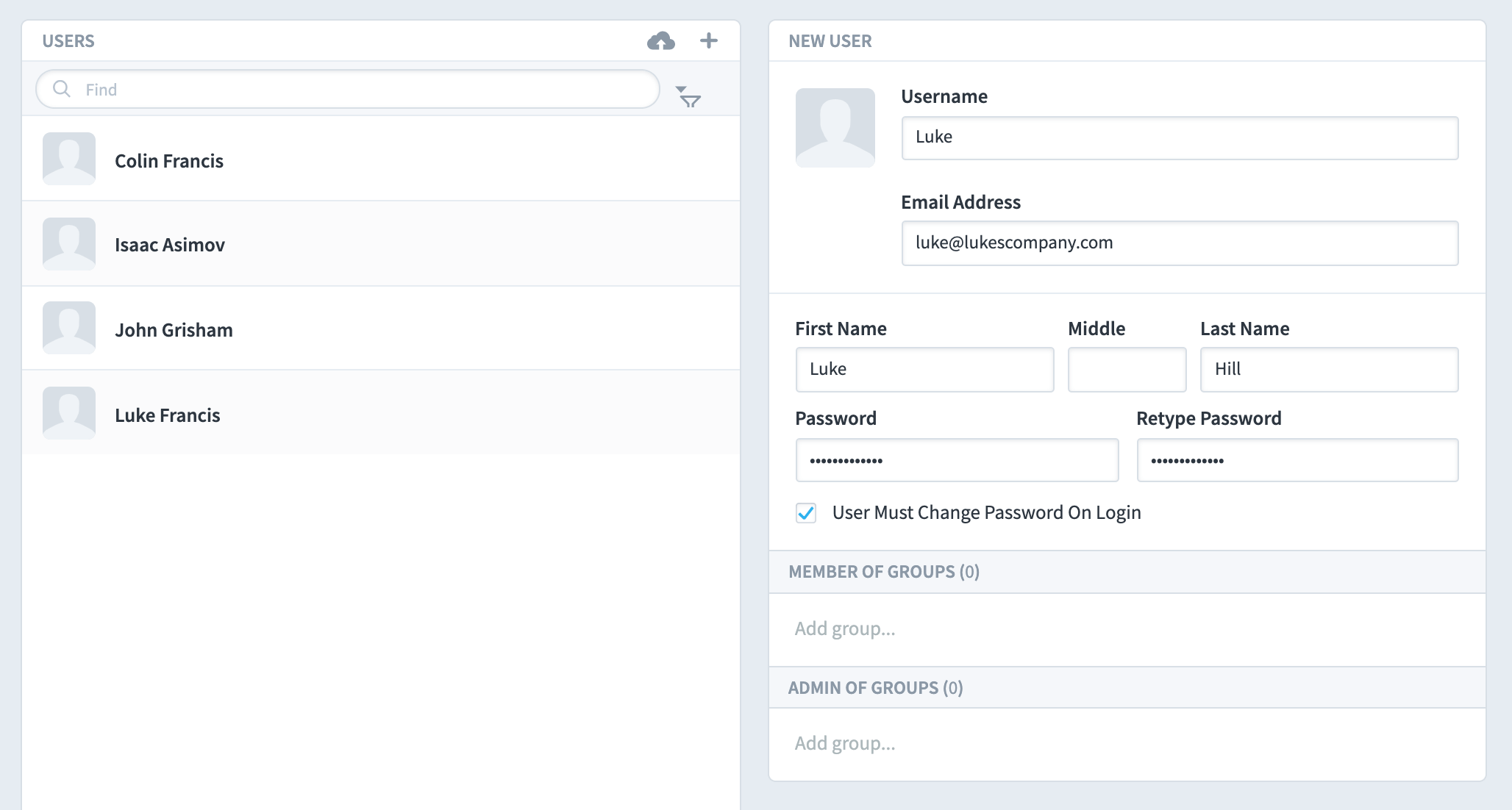 Adding a User - Intrafocus