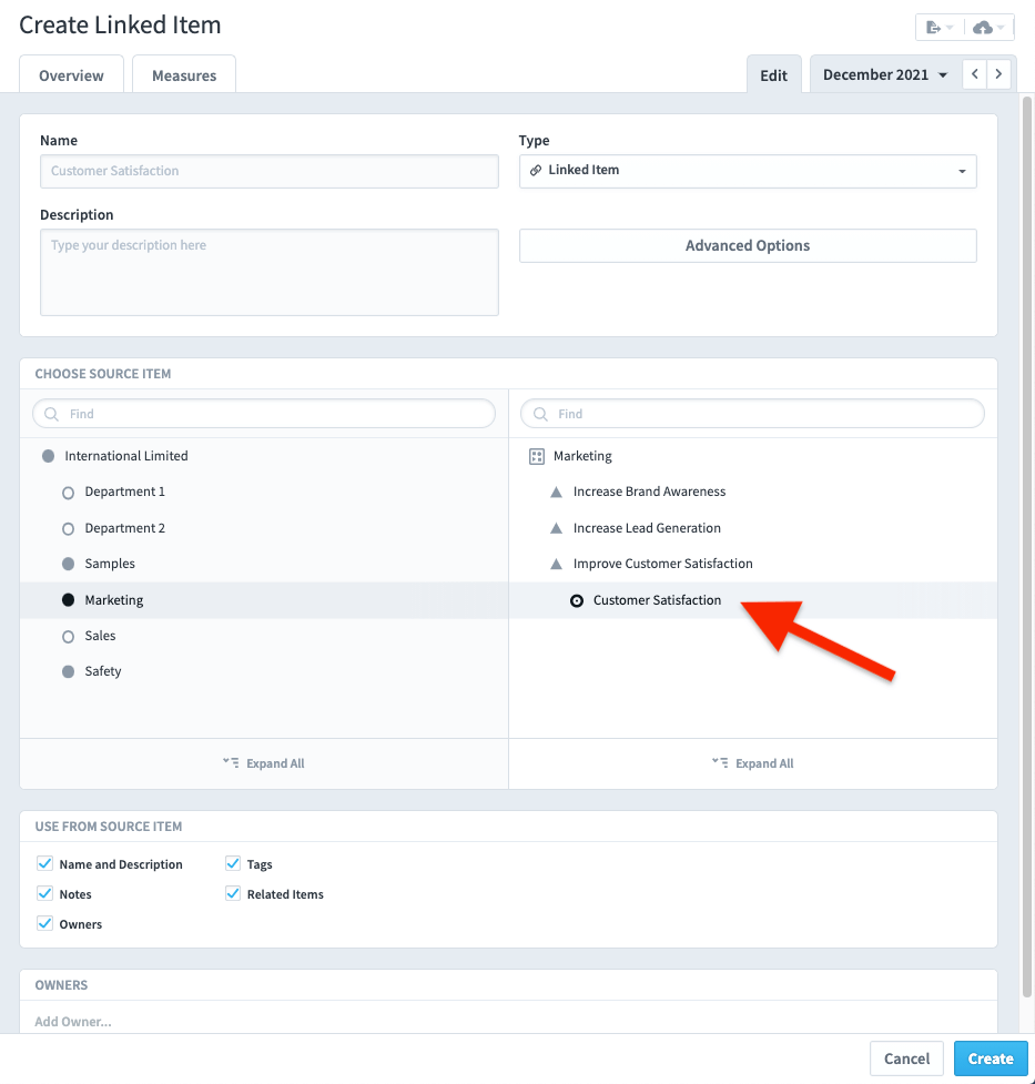 Cascading Scorecards – Linked Items - Intrafocus