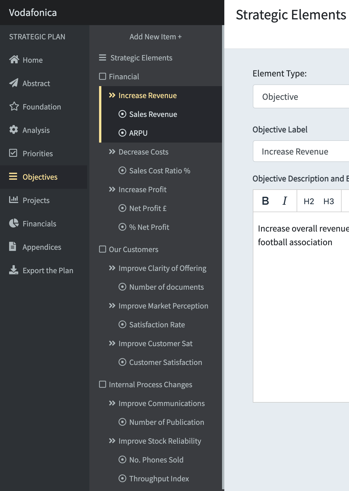 Strategic Plan Generator - Intrafocus