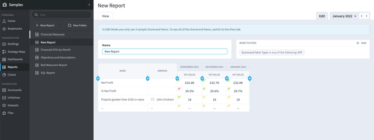 Reports | Intrafocus