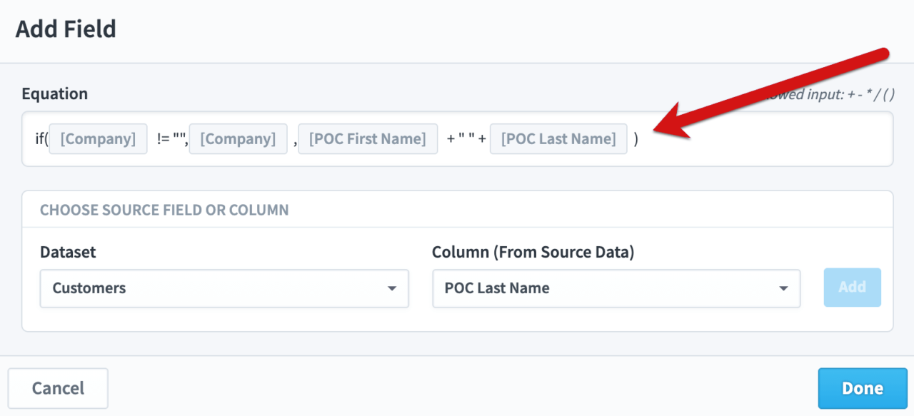 Dataset Equations: Fields and Filters - Intrafocus