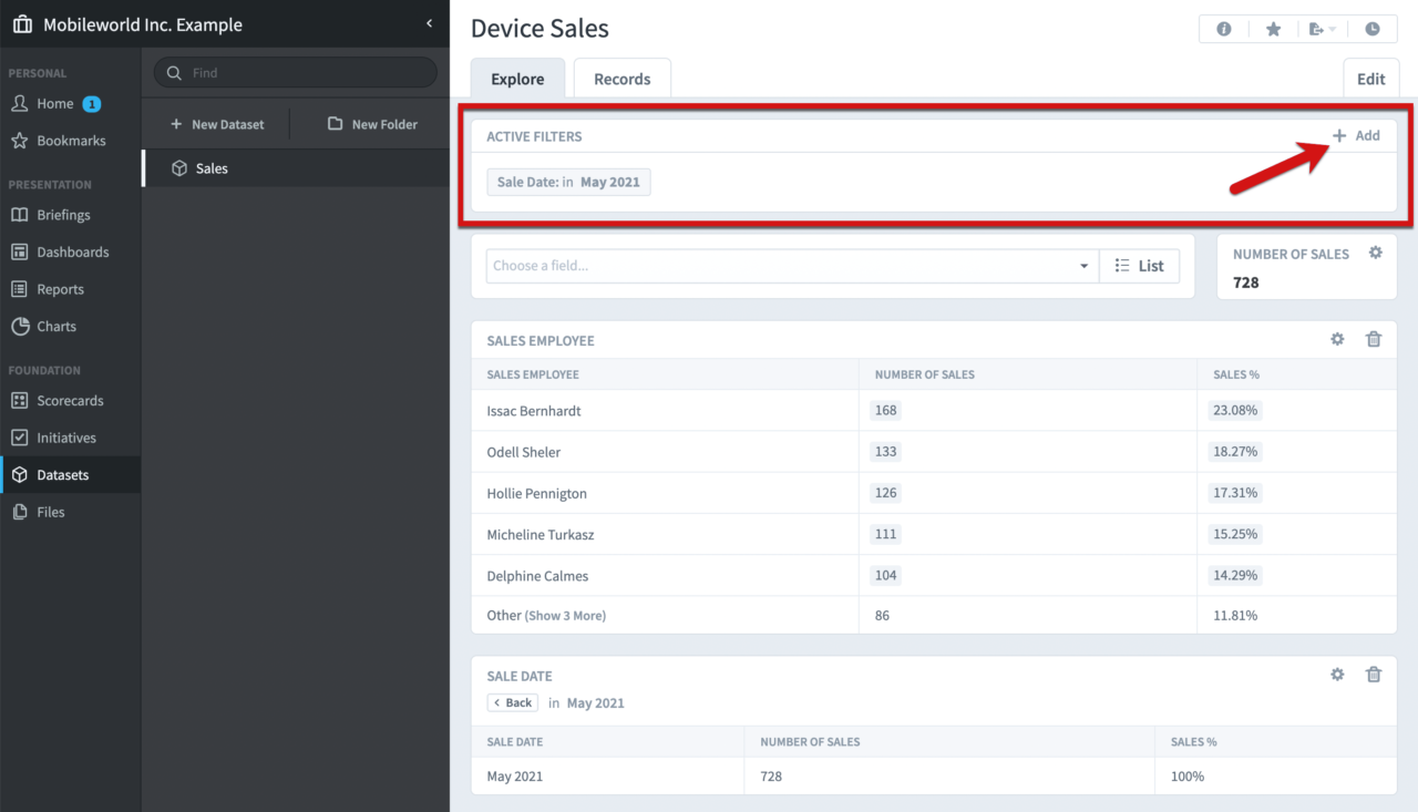 Exploring Dataset Data - Intrafocus