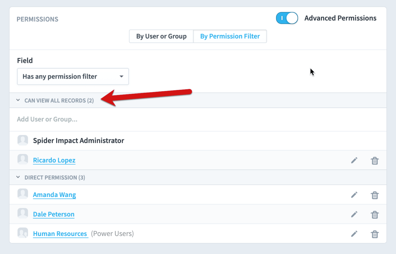 Dataset Permissions - Intrafocus