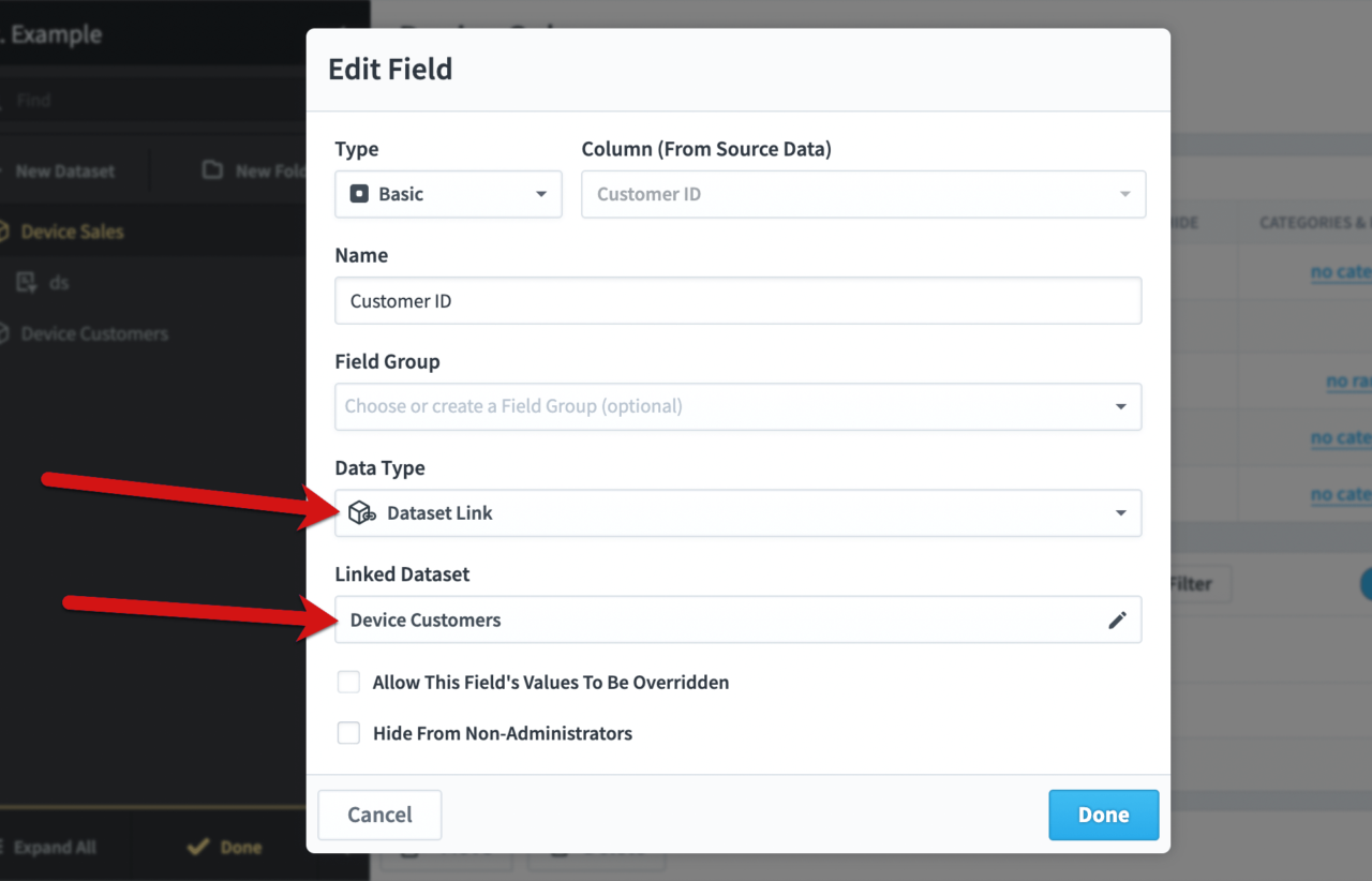 Linking Datasets - Intrafocus