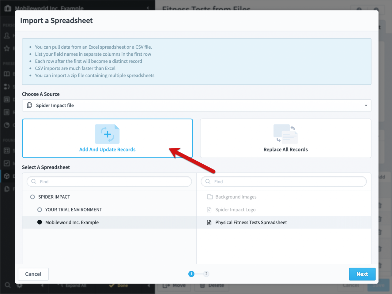 Updating Dataset Records - Intrafocus